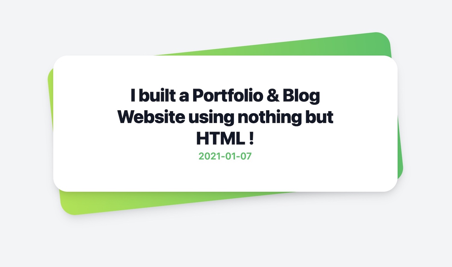 I built a Portfolio & Blog Website using nothing but HTML
